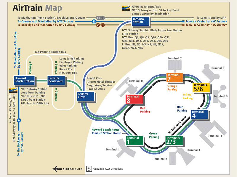 Air Train Map - Travelanding